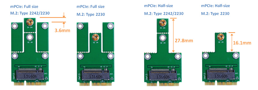 M2MU2 (M.2 (NGFF) to mini PCI-E Adapter) - M-FACTORS Storage M2MU2 (M.2 (NGFF) to mini PCI-E Adapter) - M-FACTORS Storage